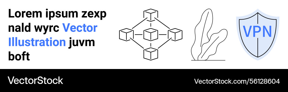 Distributed network with blockchain nodes Vector Image