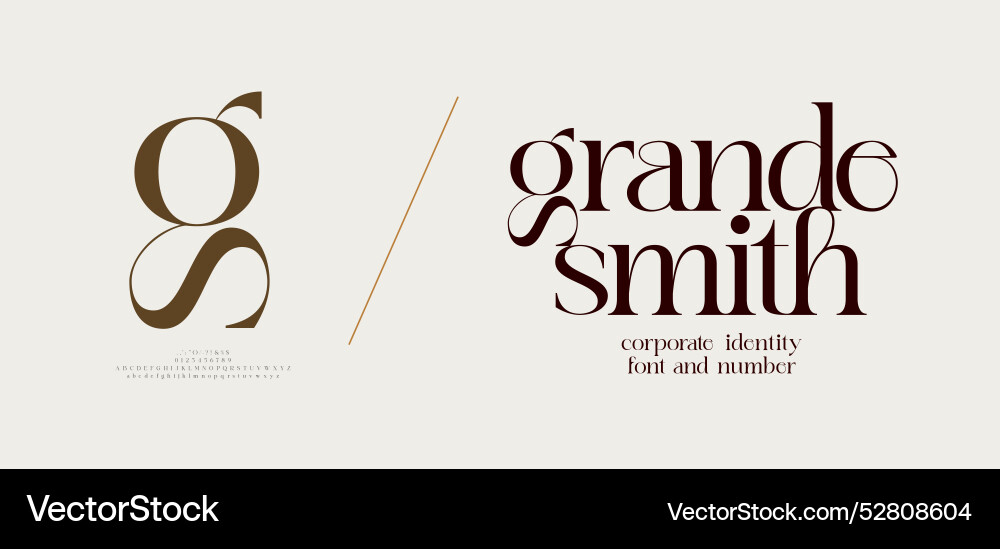 GS Font & Number Corporate Identity Royalty Free Vector