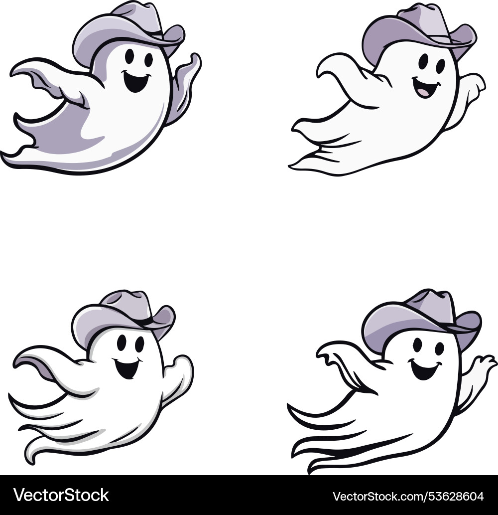 Halloween ghost flying Royalty Free Vector Image
