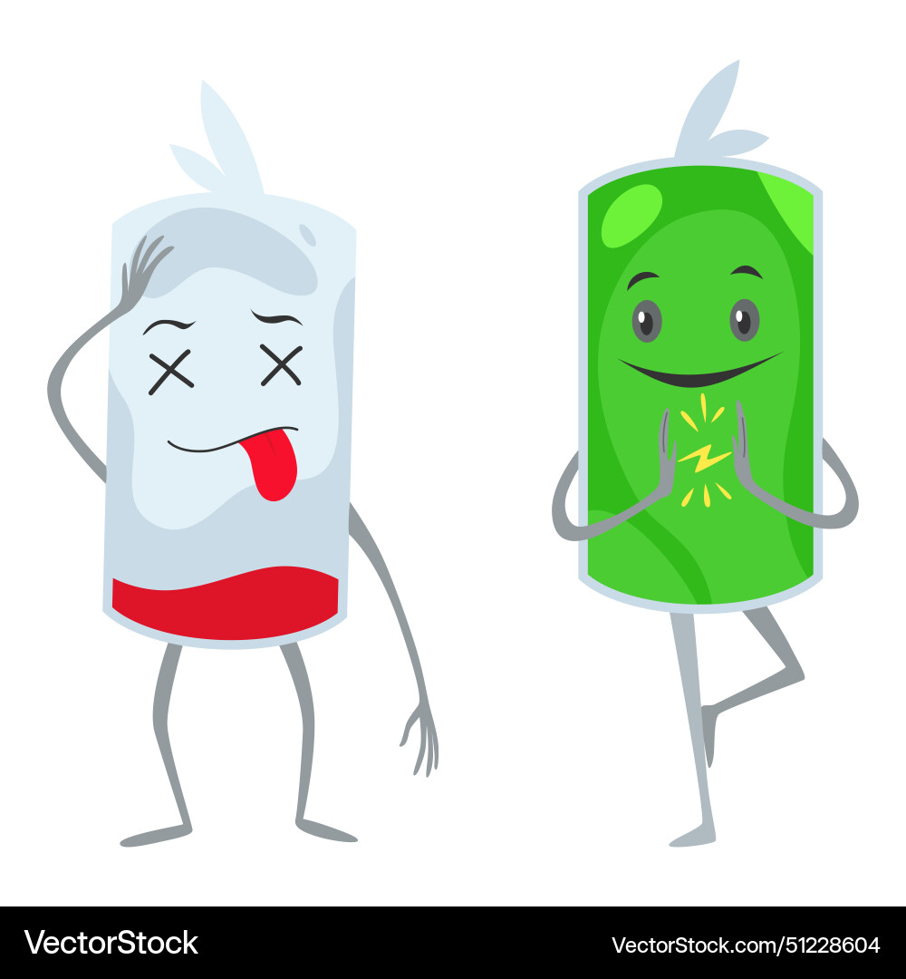 Low battery and full charge Royalty Free Vector Image