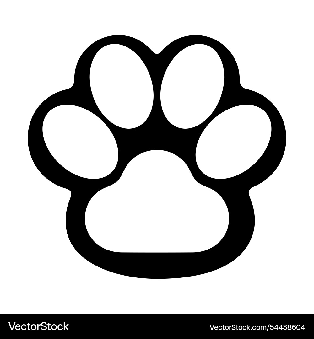 Paw print silhouette Royalty Free Vector Image