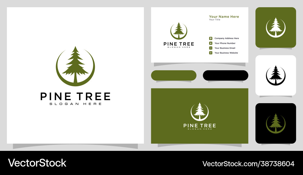 Pine tree icon isolated sign symbol Royalty Free Vector