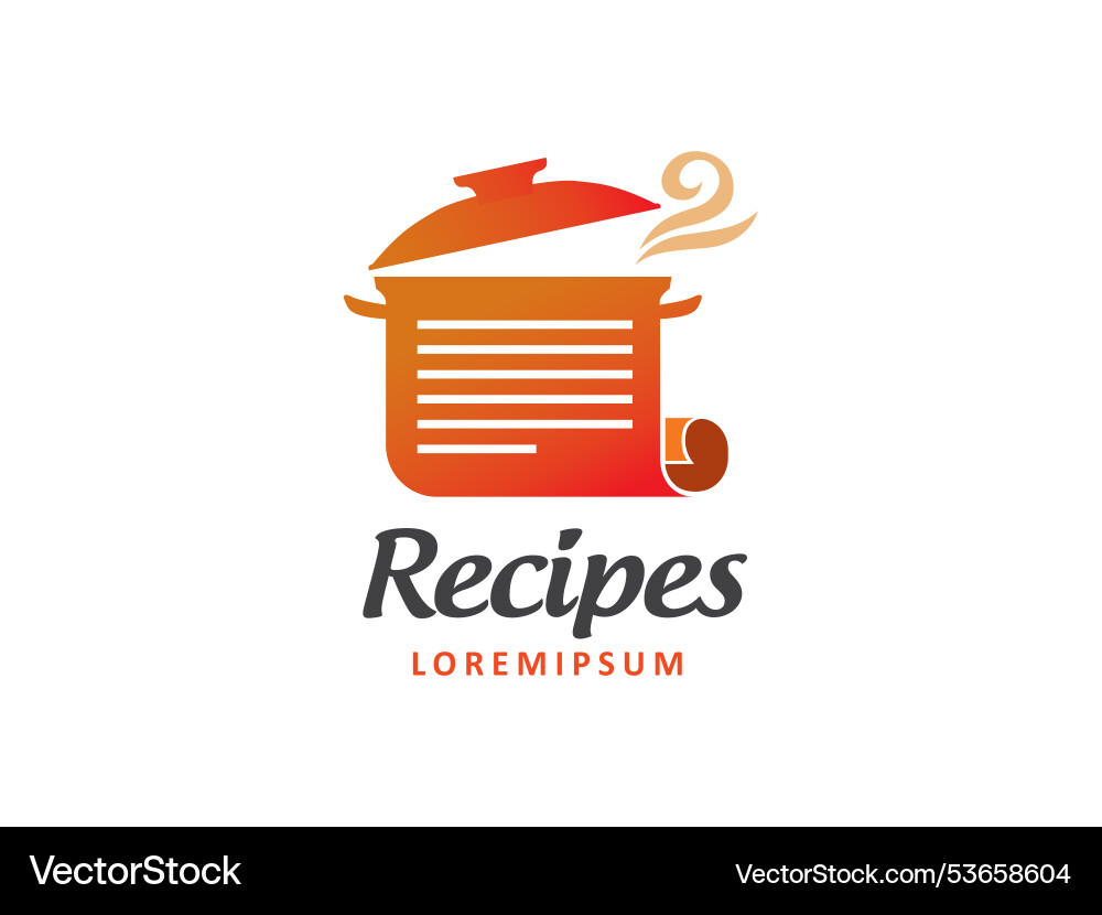 Recipes logo symbol or icon template Royalty Free Vector