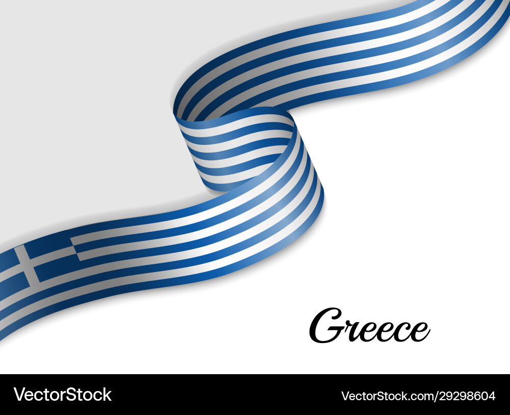 Ribbon Flag of Greece Royalty Free Vector Image
