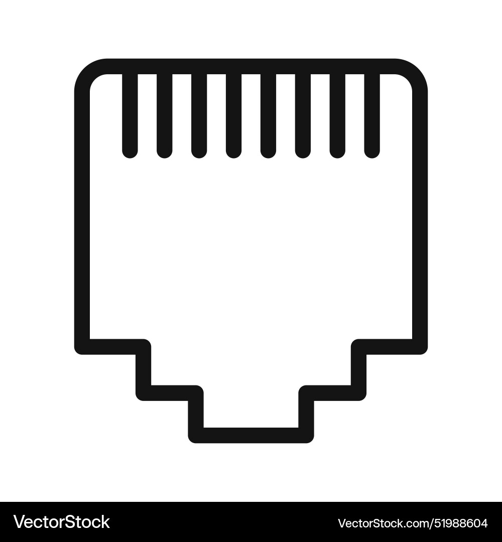 Rj45 cable port icon mark in filled style Vector Image