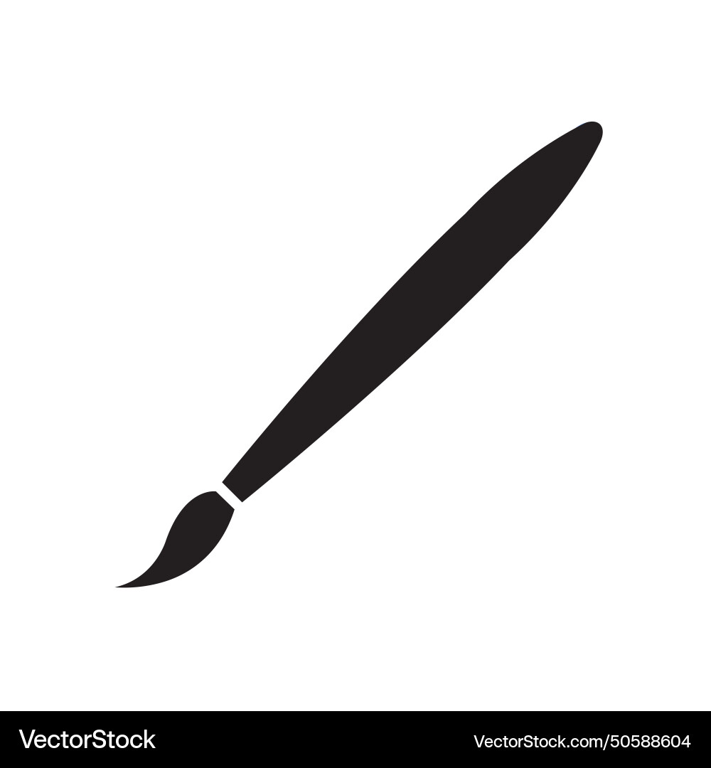 Simple paint brush silhouette icon Royalty Free Vector Image