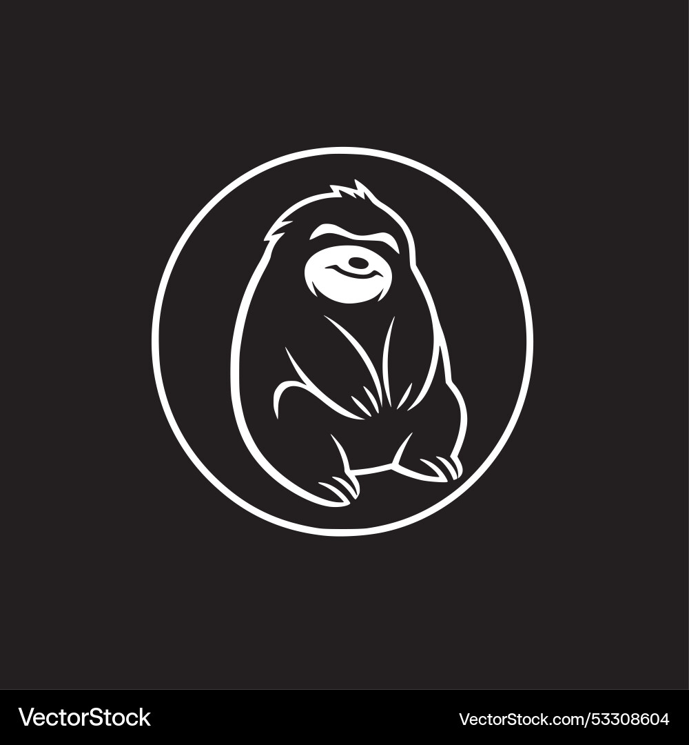 Sloth - minimalist and flat logo Royalty Free Vector Image