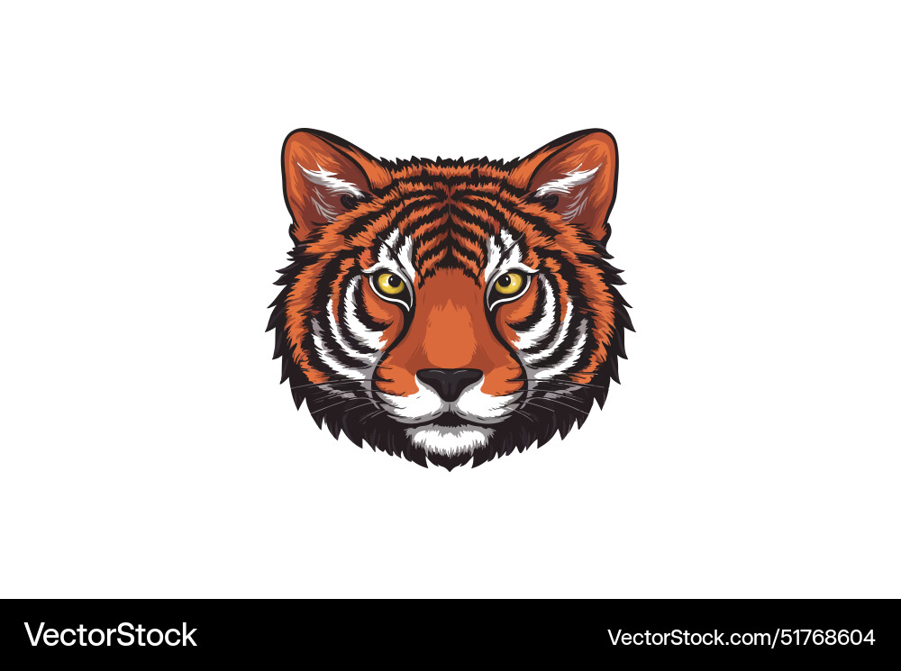 Tiger head face mascot design Royalty Free Vector Image