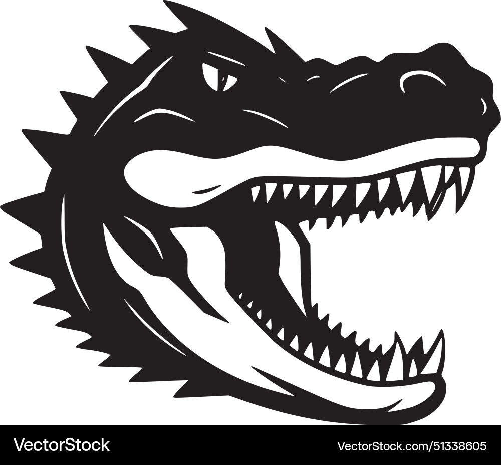 Alligator - black and white isolated icon Vector Image