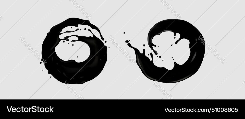 Black glossy liquid circle shape splash Royalty Free Vector