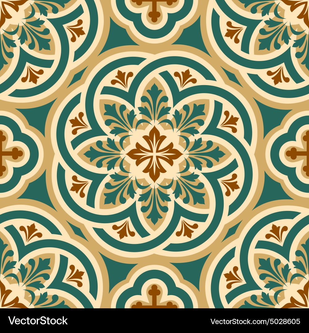 Byzantine Ornament Seamless Pattern Royalty Free Vector