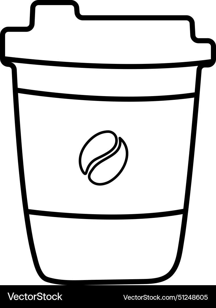 Coffee cup outline Royalty Free Vector Image - VectorStock