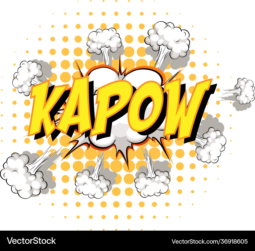 Comic Sprachblase mit kapow Text Lizenzfreies Vektorbild