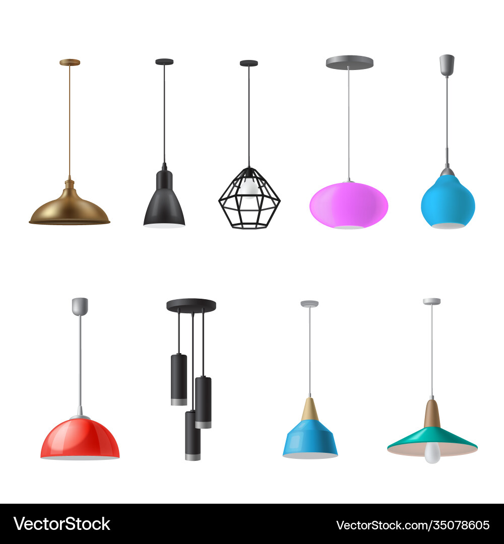 Hanging lamp ceiling light decorative electrical Vector Image