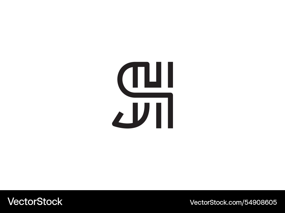 Letter sh logo design Royalty Free Vector Image
