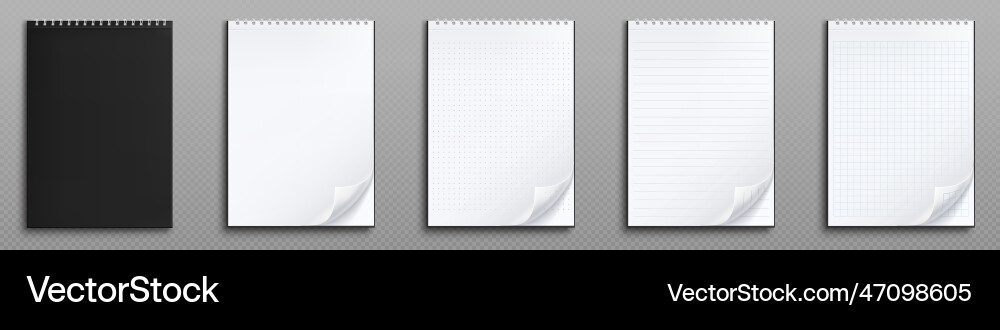 Realistic set of notebook mockups Royalty Free Vector Image