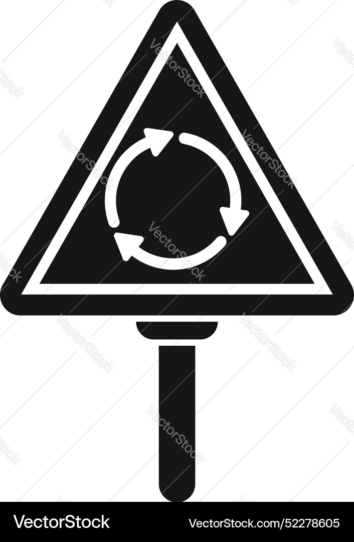 Road sign showing roundabout traffic flow Vector Image