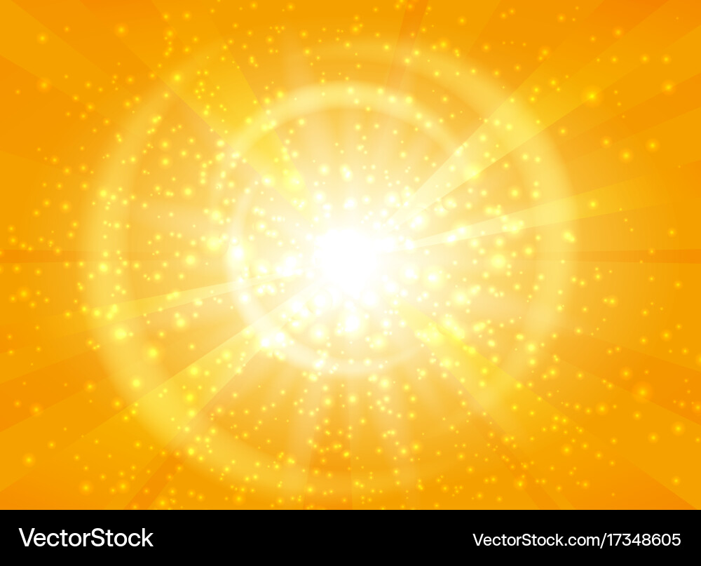 Yellow starburst background with sparkles Vector Image