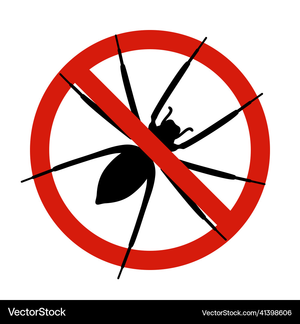 Anti spider pest control stop insects sign Vector Image