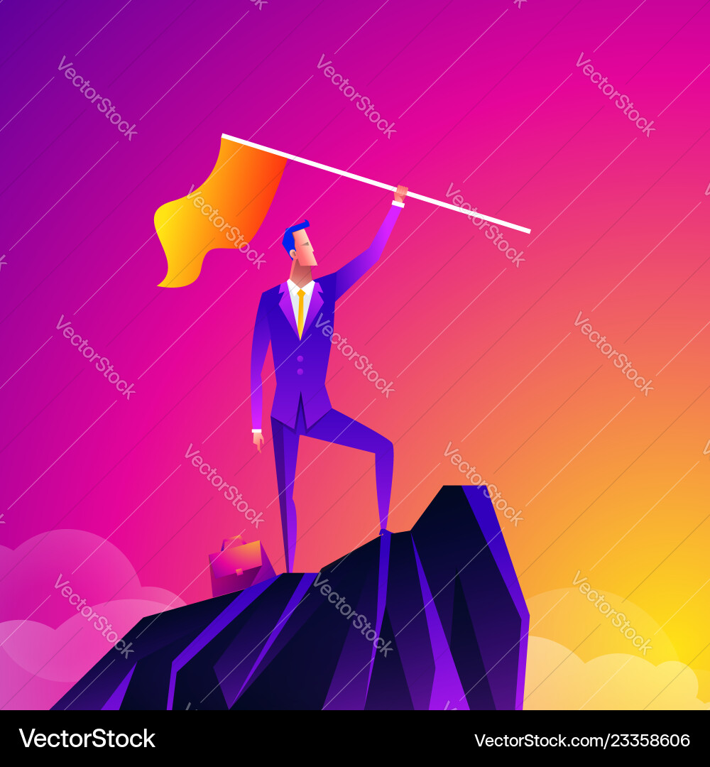 Business leader concept with businessman Vector Image
