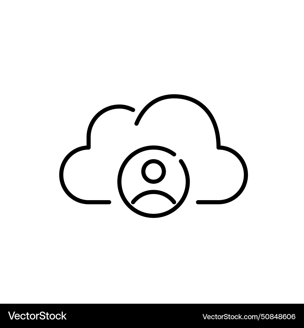 Cloud user icon personal account data Royalty Free Vector