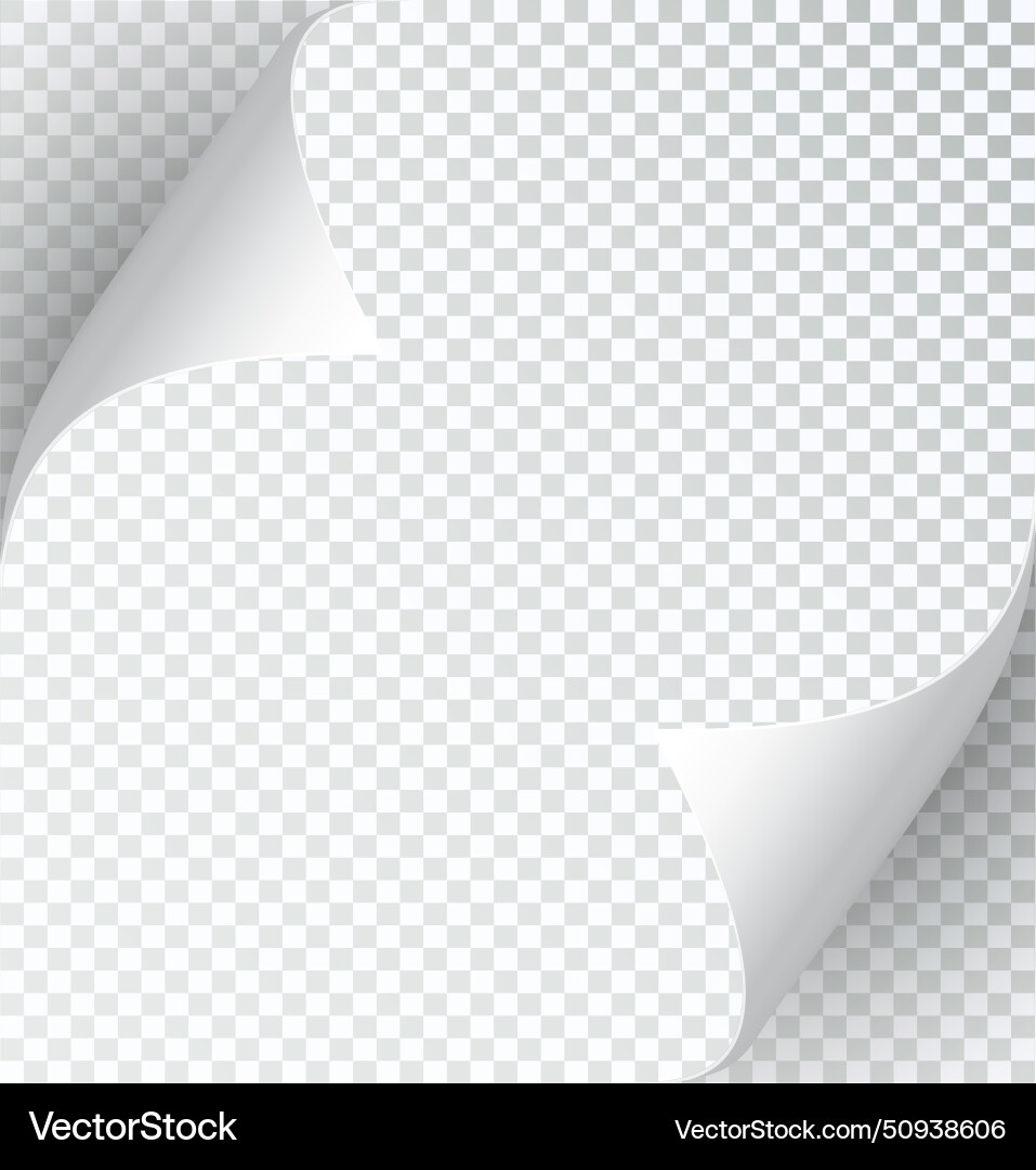 Curly page corner realistic curled Royalty Free Vector Image
