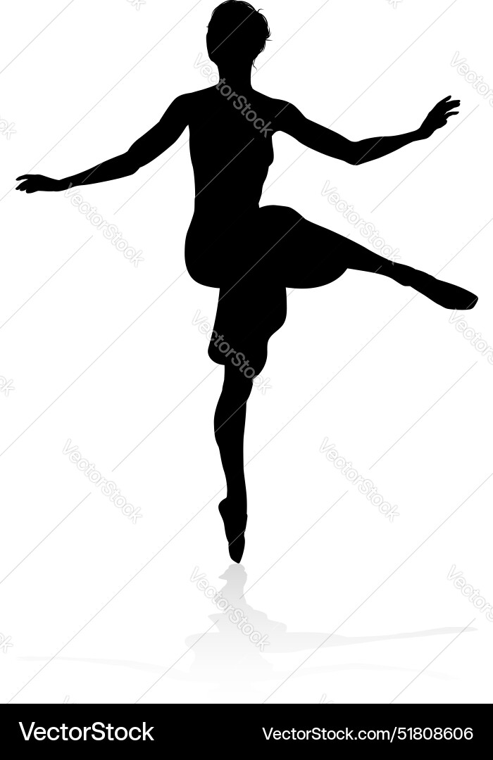 Dancing ballet dancer silhouette Royalty Free Vector Image