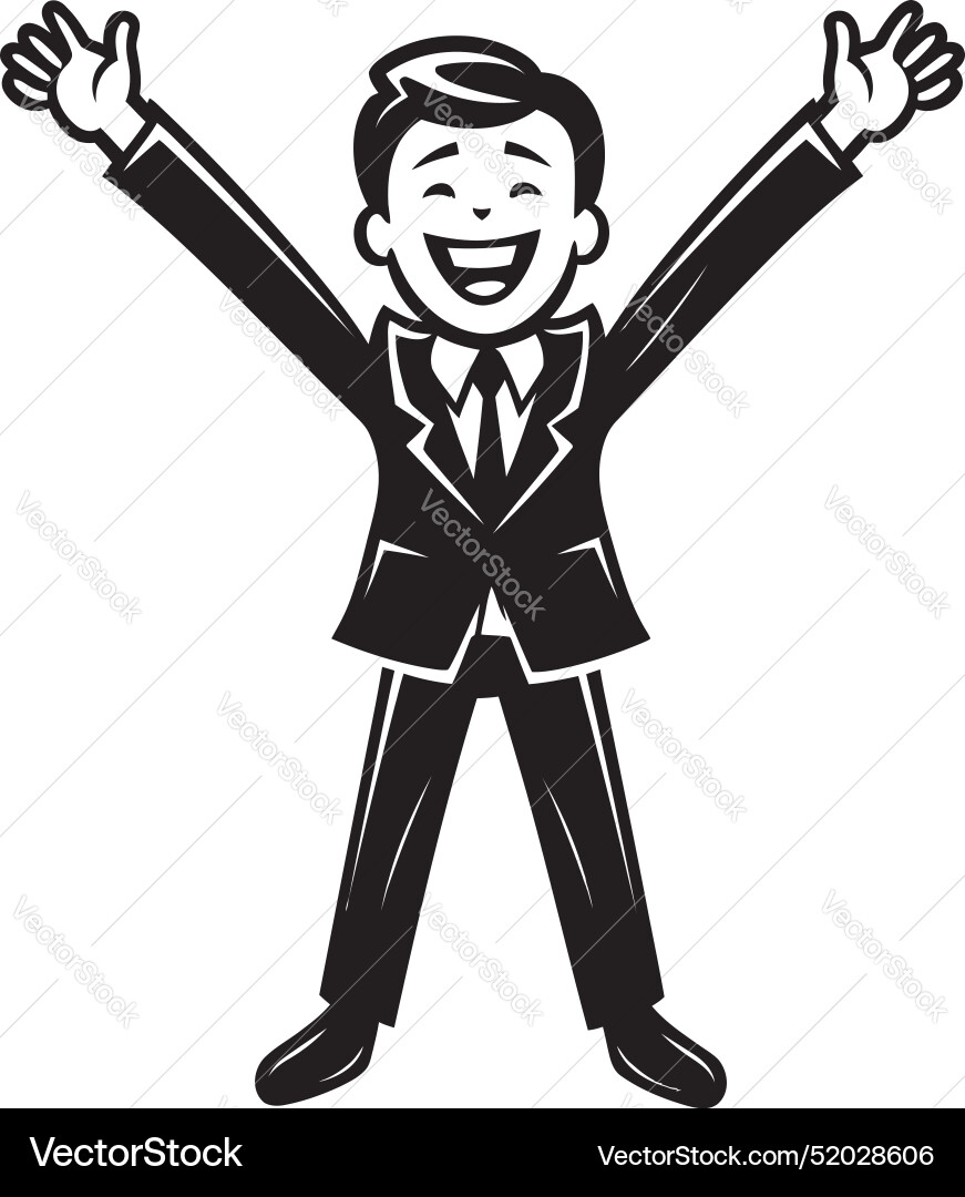 Ecstatic business visionary black logo design Vector Image