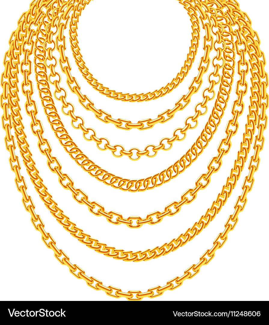 Thick Gold Chain Necklace Vector Images (over 150)