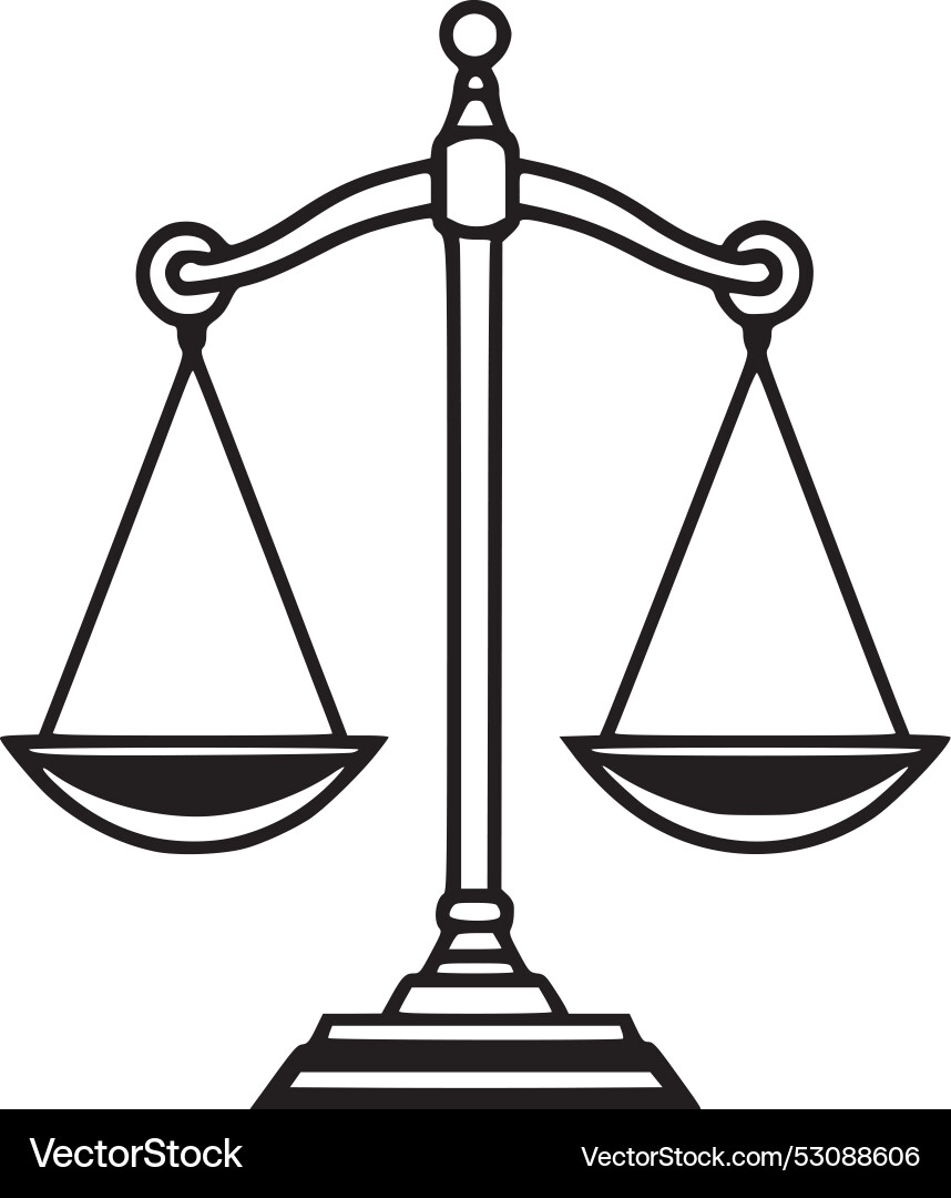 Justice - black and white isolated icon Royalty Free Vector