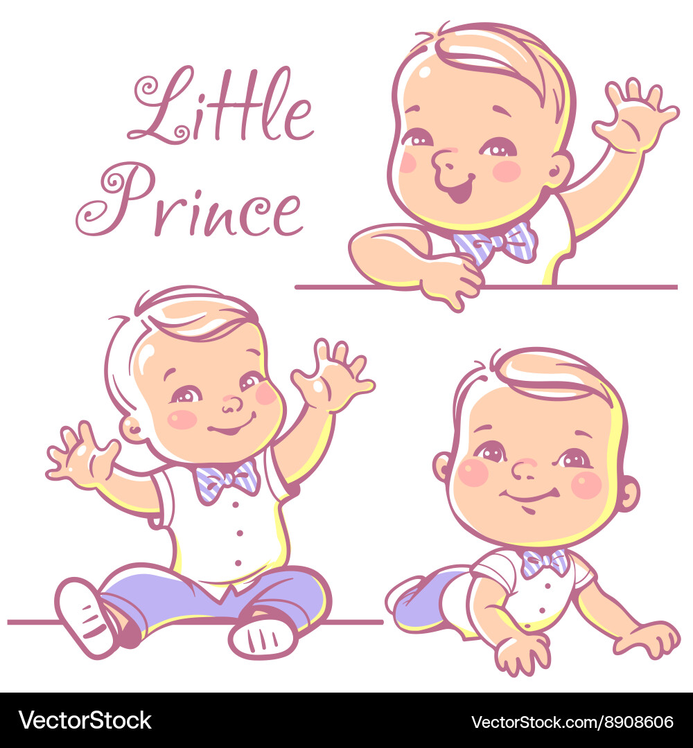 Little baby boy set Royalty Free Vector Image - VectorStock