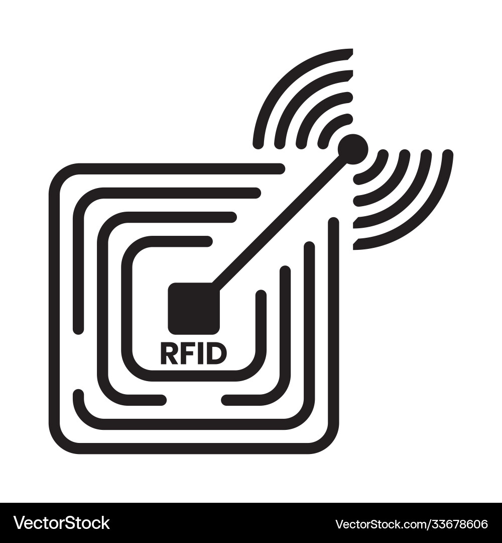 Radio frequency identification or rfid technology Vector Image