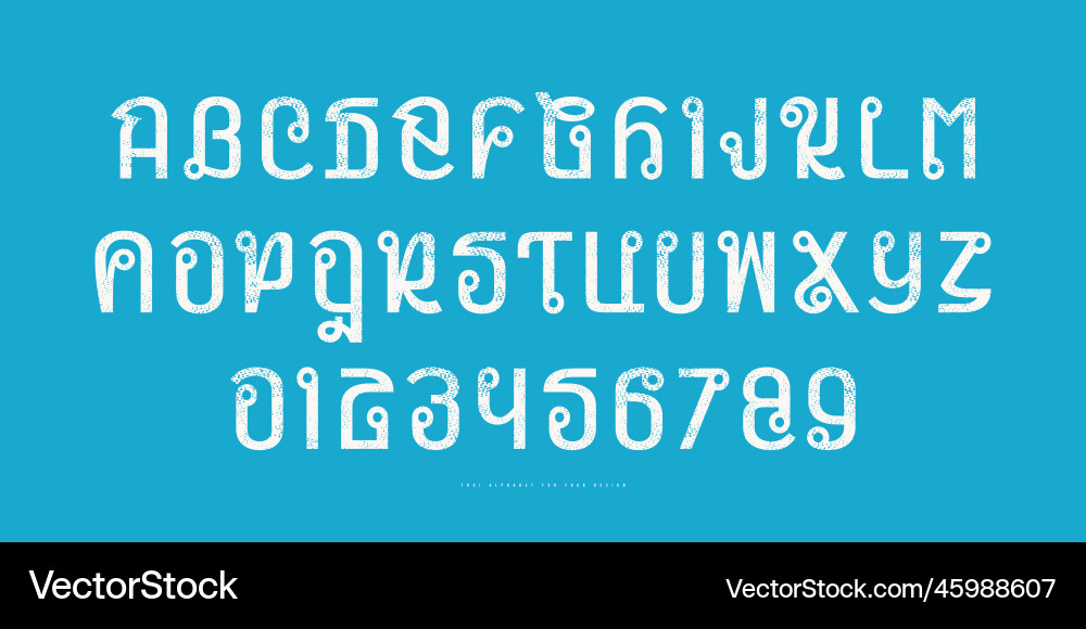 Decorative sans serif font in thai style Vector Image