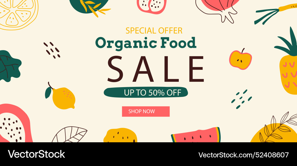 Hand drawn local marketsale banner Royalty Free Vector Image