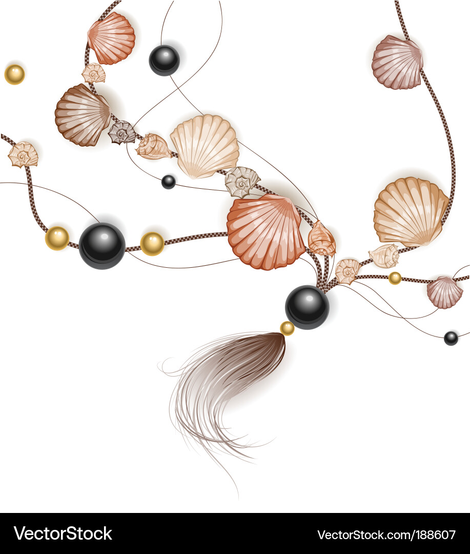Necklace made of sea shells Royalty Free Vector Image
