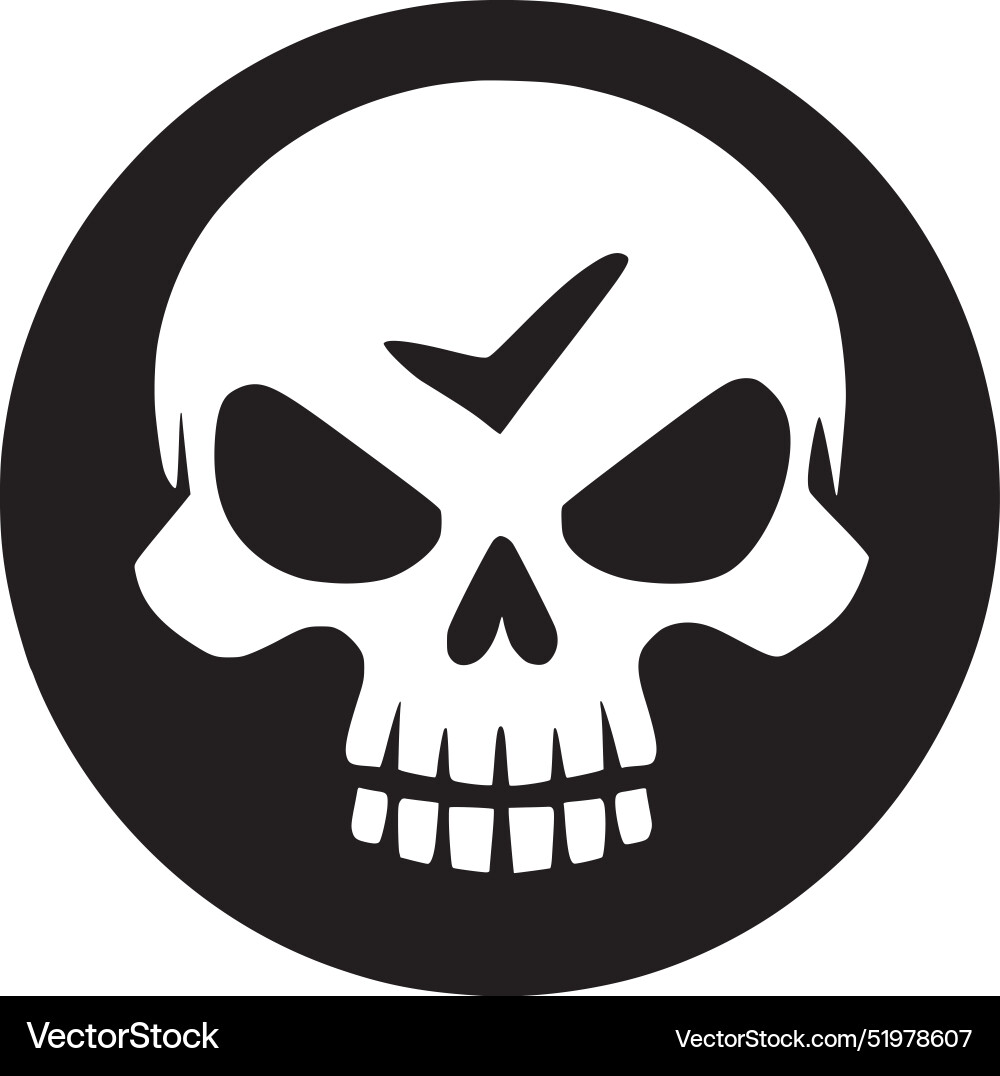 Skull - minimalist and flat logo Royalty Free Vector Image
