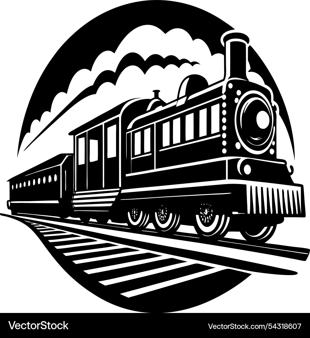 Train silhouette art 1 Royalty Free Vector Image
