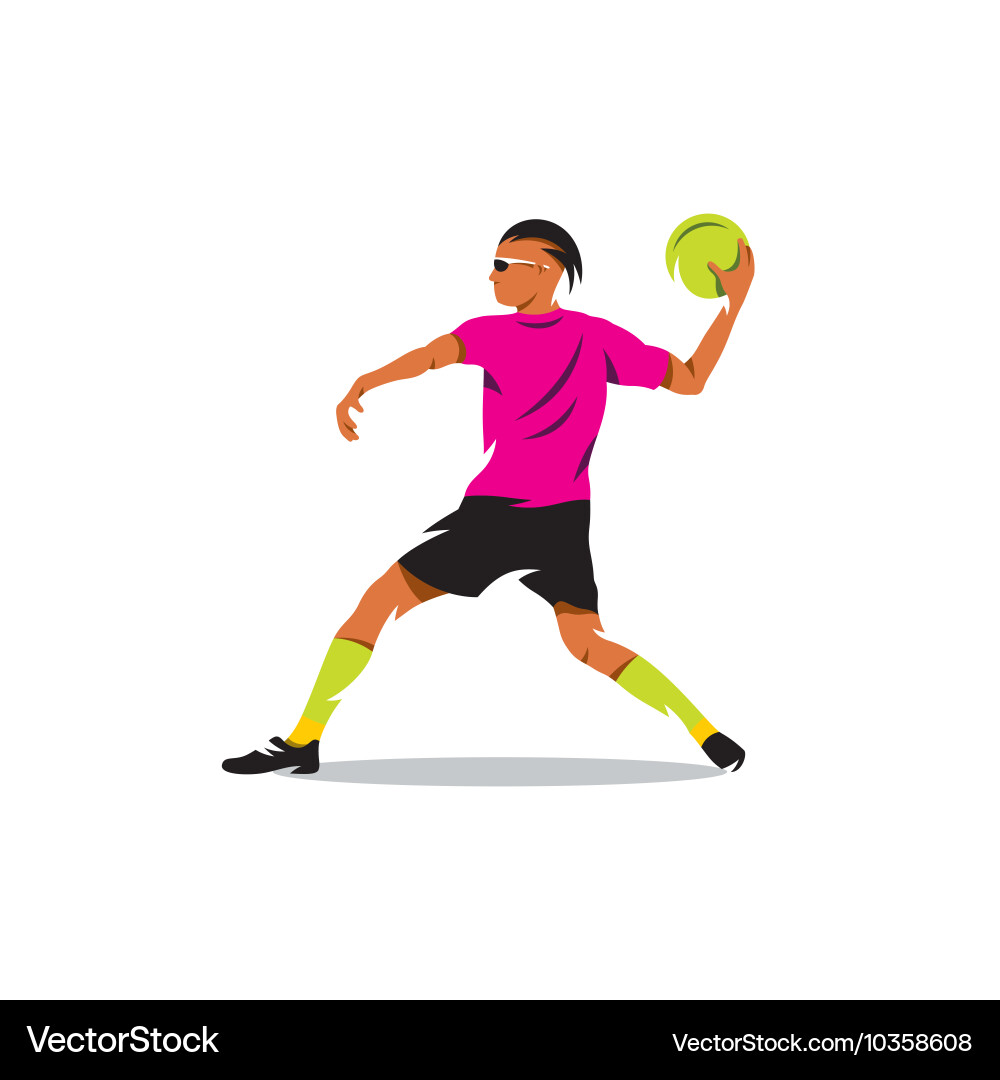 Cartoon Man Throwing Dodgeball Royalty Free Vector Image