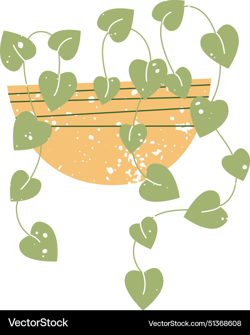 Climbing plant in pot splash texture Royalty Free Vector