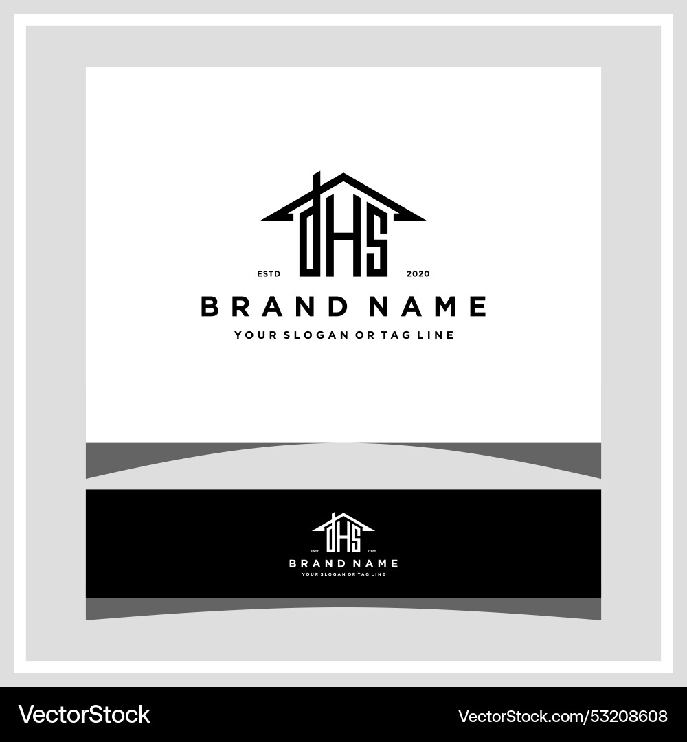 Creative letter dhs home roof logo design Vector Image
