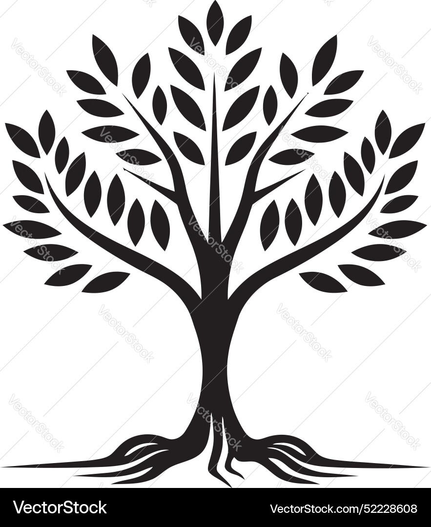 Eco emblem tree plantation logo in black design Vector Image