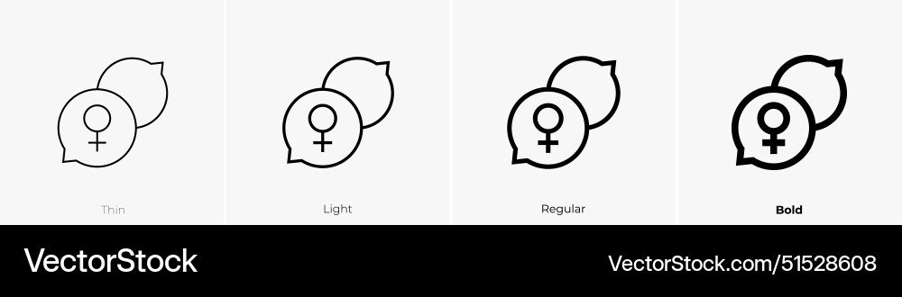 Feminism icon thin light regular and bold style Vector Image