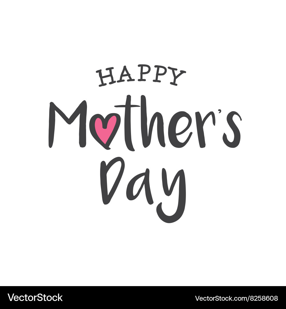 Happy mothers day logo card Royalty Free Vector Image