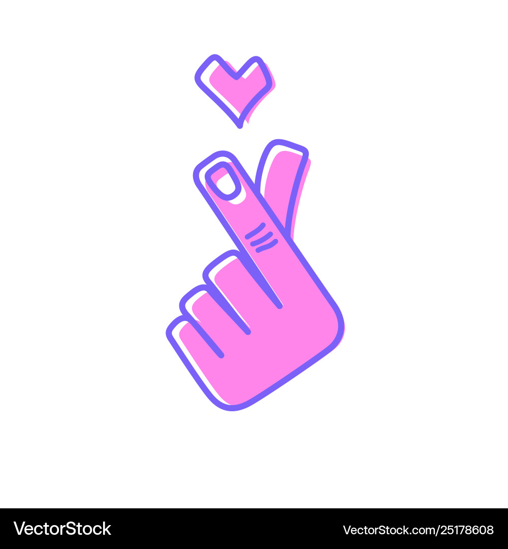 Korean symbol hand heart Royalty Free Vector Image