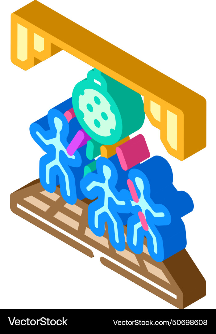 Platform shoes disco party isometric icon Vector Image