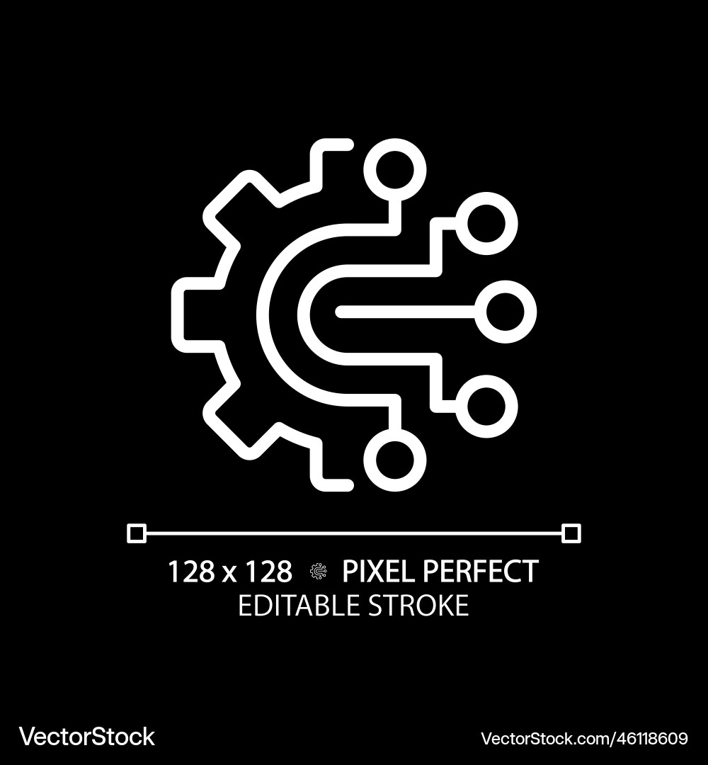 Aiops pixel perfect white linear icon for dark Vector Image Aiops pixel perfect white linear icon for dark Vector Image
