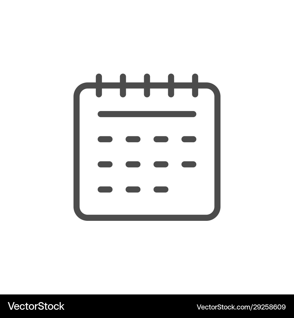 Calendar line outline icon and page symbol Vector Image