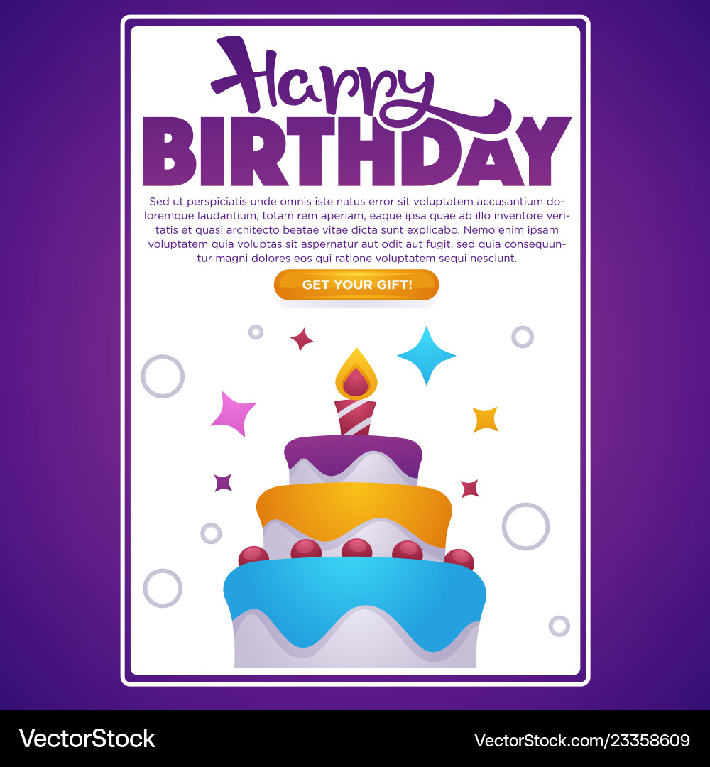 Happy birthday greeting screen for your mobile Vector Image