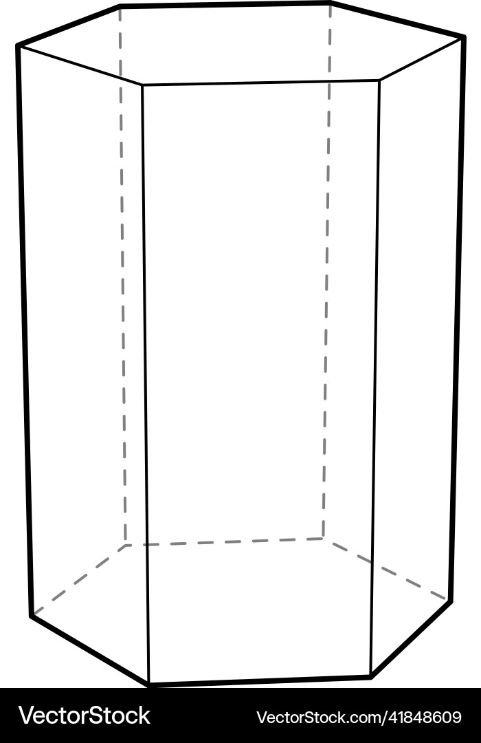 Hexagonal prism stereometric composition Vector Image