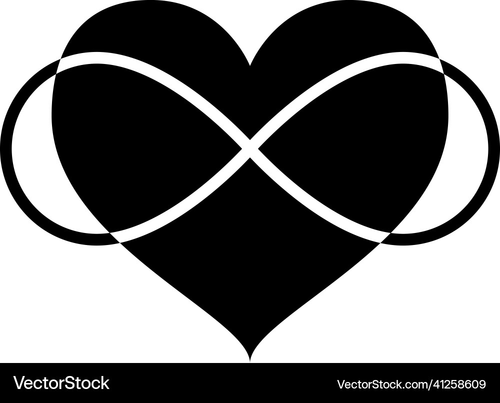 Infinity heart glyph icon Royalty Free Vector Image